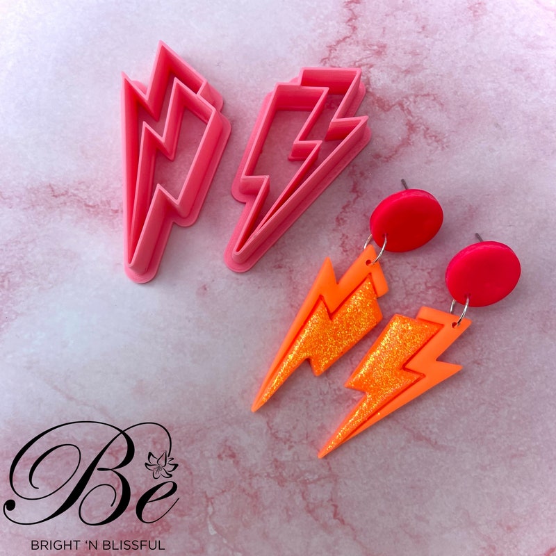 Lightning Earrings Clay - Etsy UK
