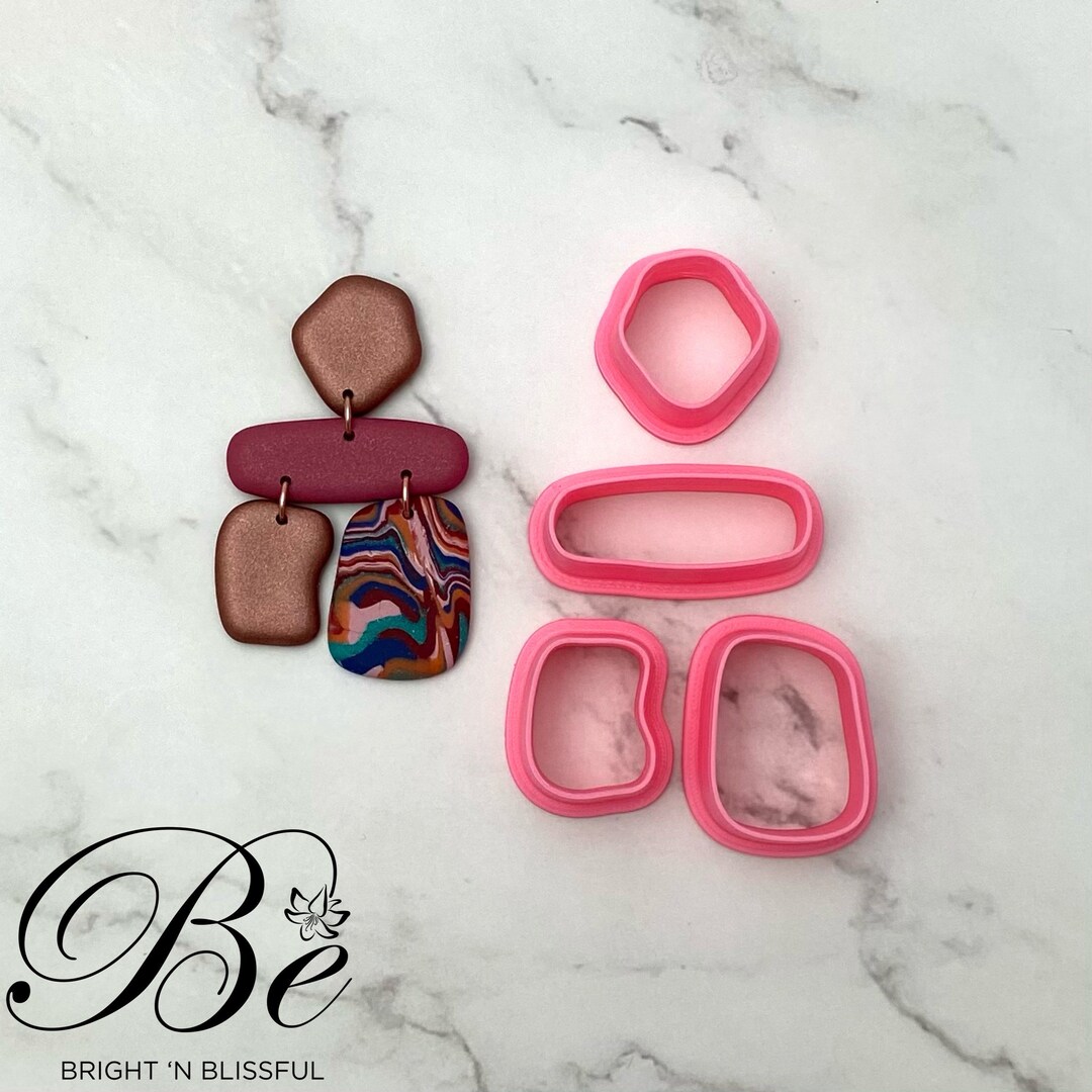 Clay Cutter Shape Organic Pebble Set X8 Cutters | Unique | Shape Cutter ...