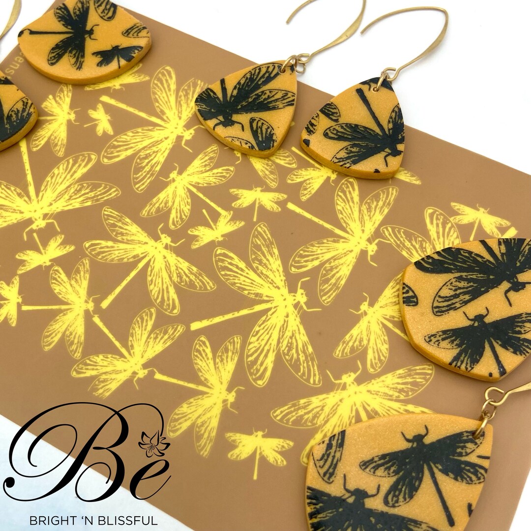 Dragonfly Polymer Clay Silk Screen Stencil | Jewelry Tool (98mm X 139mm ...