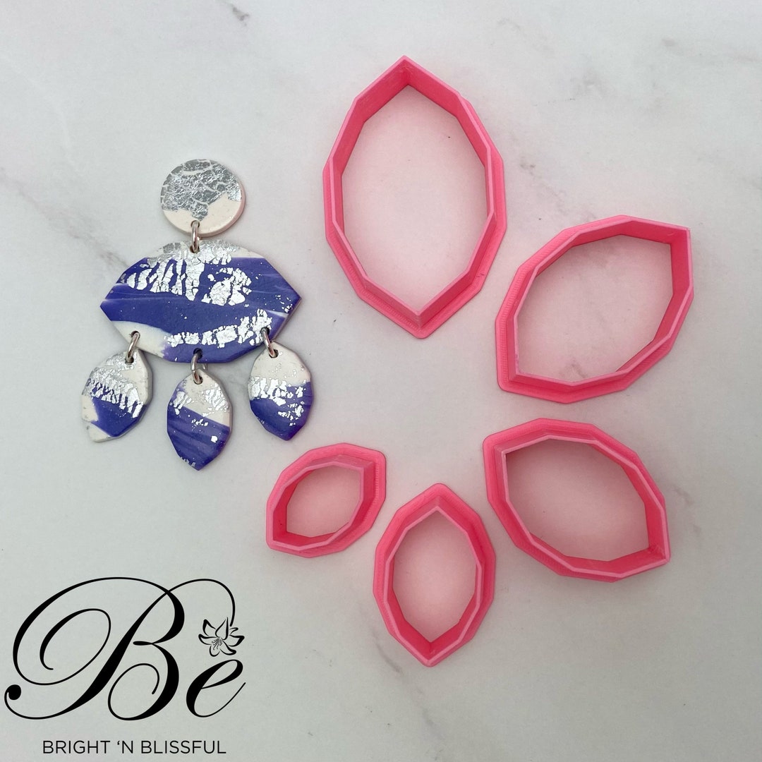 Clay Cutter Shape Faceted Pointed Oval / Polymer Clay Earring Cutter ...