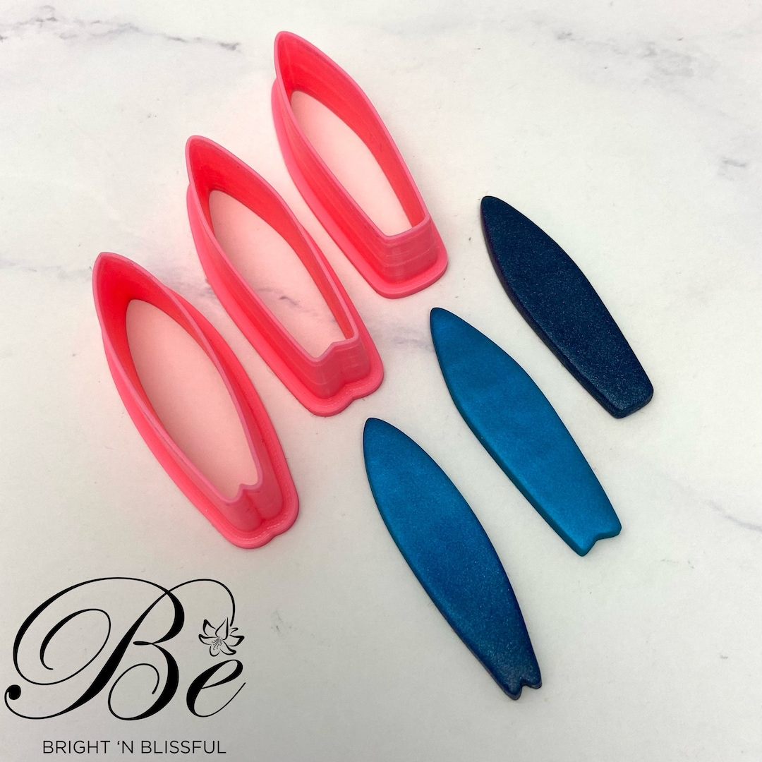 Clay Cutter Shape Surfboard A, B, C | Polymer Clay Earring Cutter | UK ...