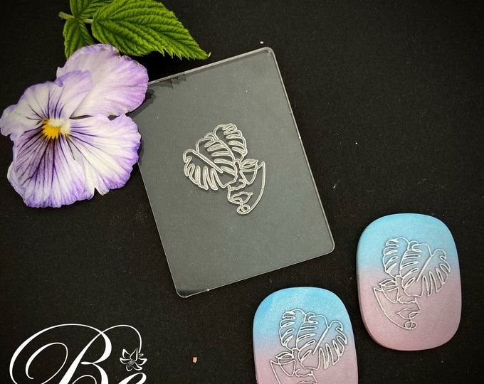 Monstera Leaf Face Debossing Stamp | Polymer Clay Tool - Etsy