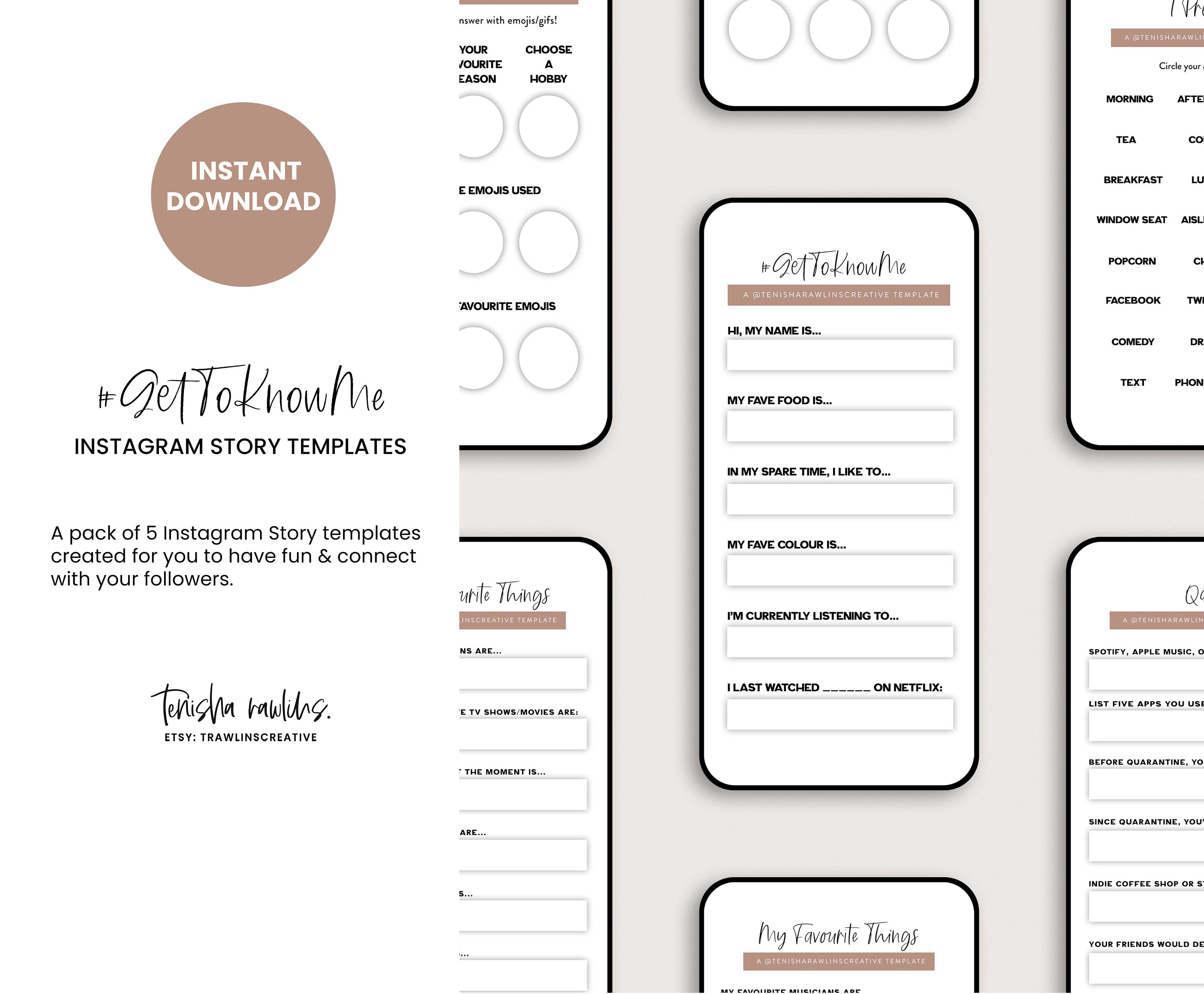 Get to Know Me Instagram Story Templates, About Me Instagram Story, Get ...