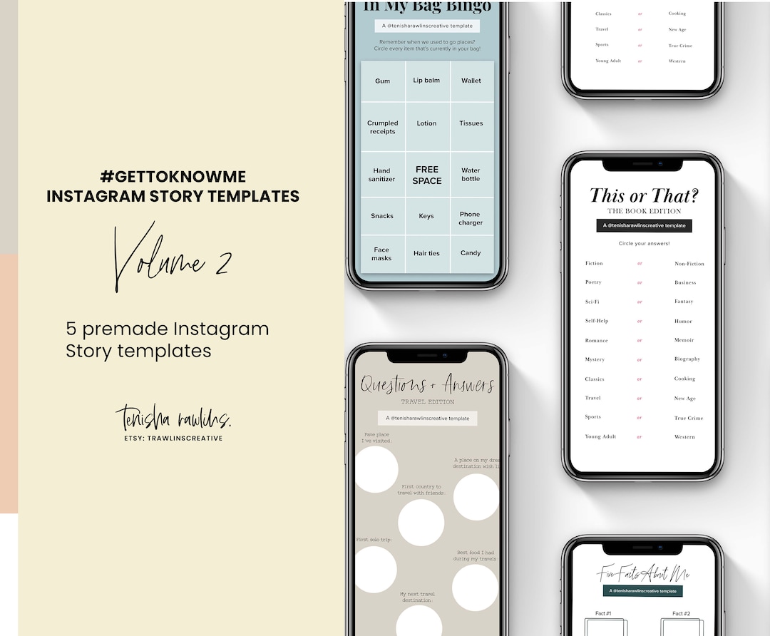 Get to Know Me Instagram Stories, About Me Instagram Templates, Fill-in ...