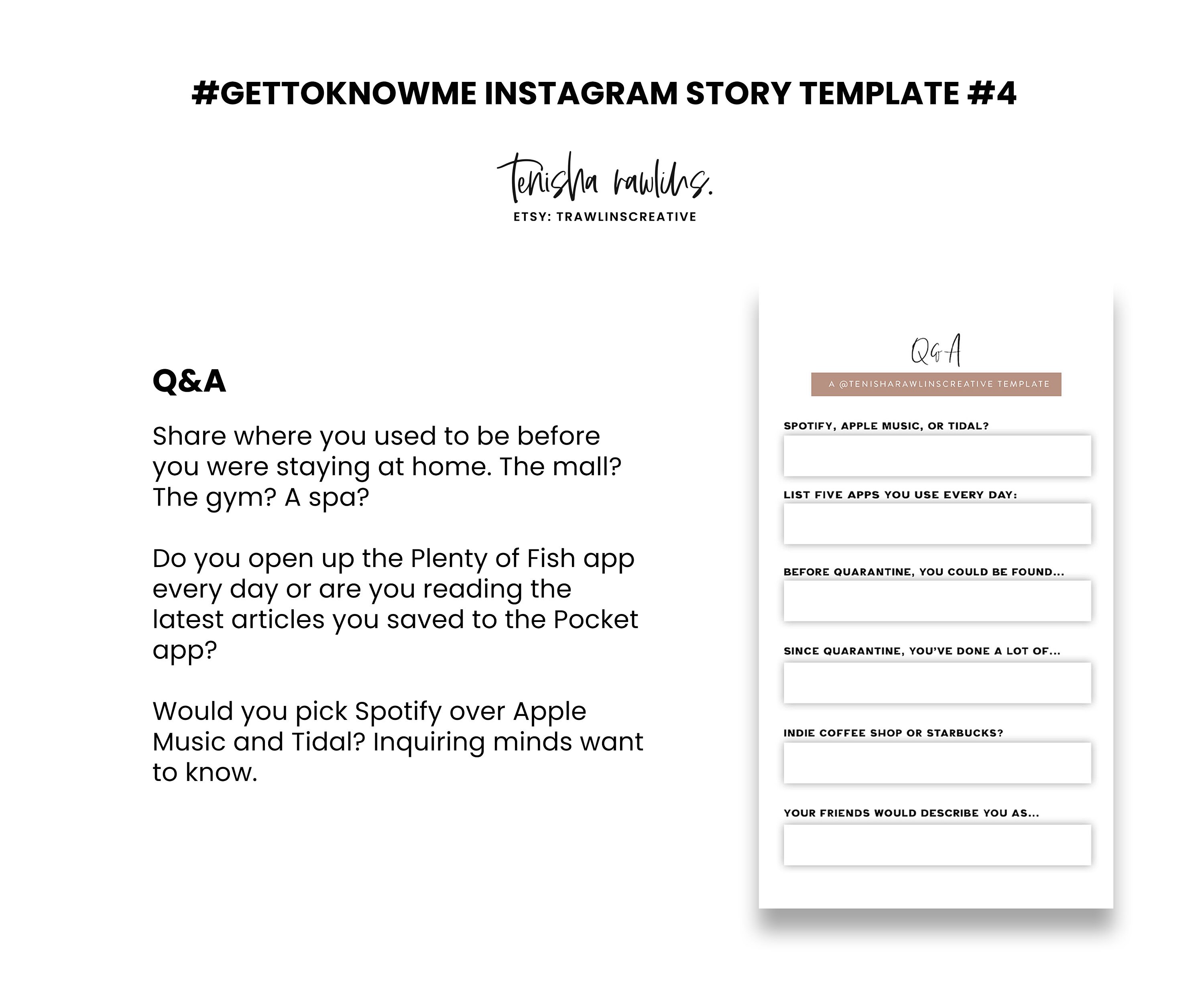 Get to Know Me Instagram Story Templates, About Me Instagram Story, Get ...