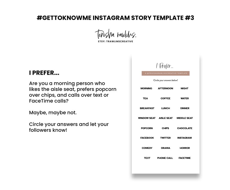 Get to Know Me Instagram Story Templates, About Me Instagram Story, Get ...