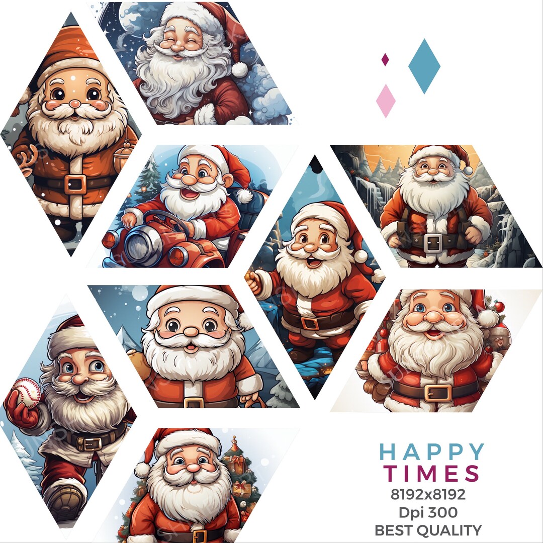 Santa Claus Clipart Bundle 20 High Quality 8192x8192 300 Dpi - Etsy
