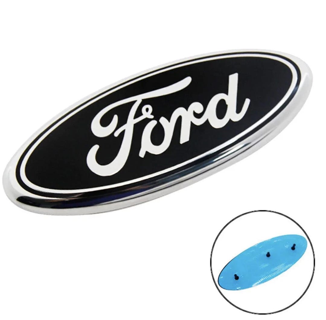 BLACK Grille or Tailgate Emblem 9" Logo for Ford F250 F350 F450 F550 ...
