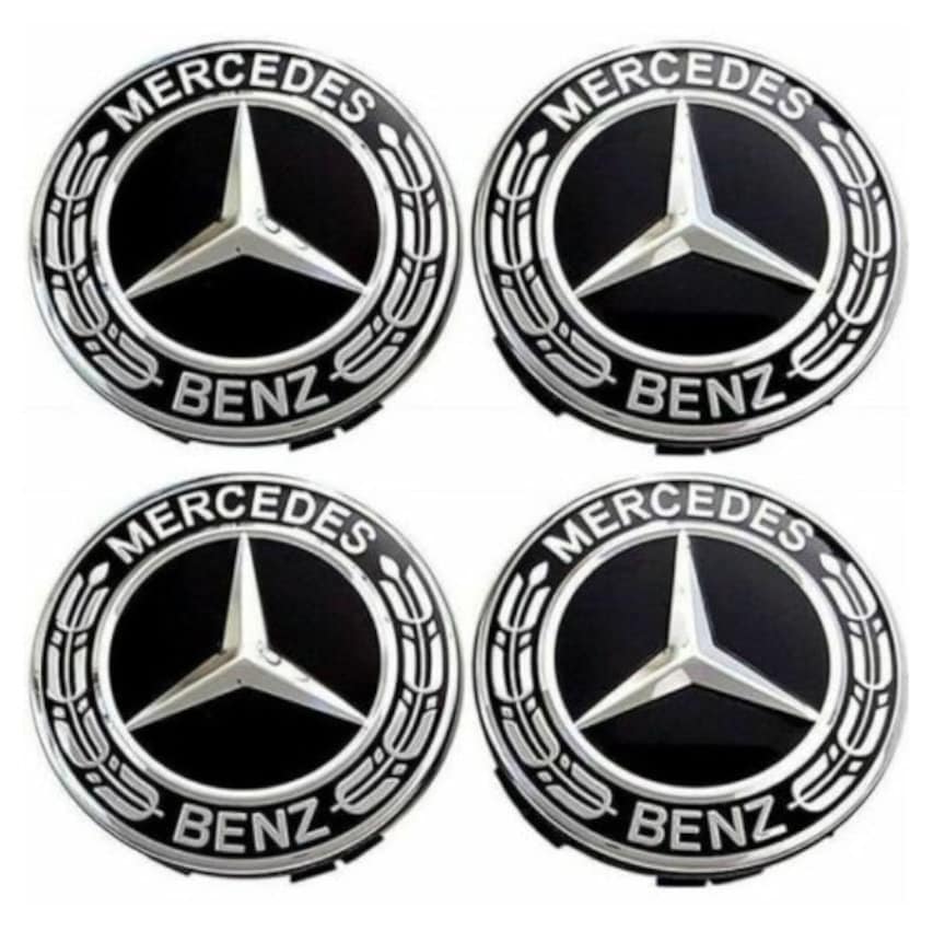 Set of 4 Logo 75mm Mercedes Emblem Rim Hub Cover Wheel Center Badge Black grey New Black. Etsy