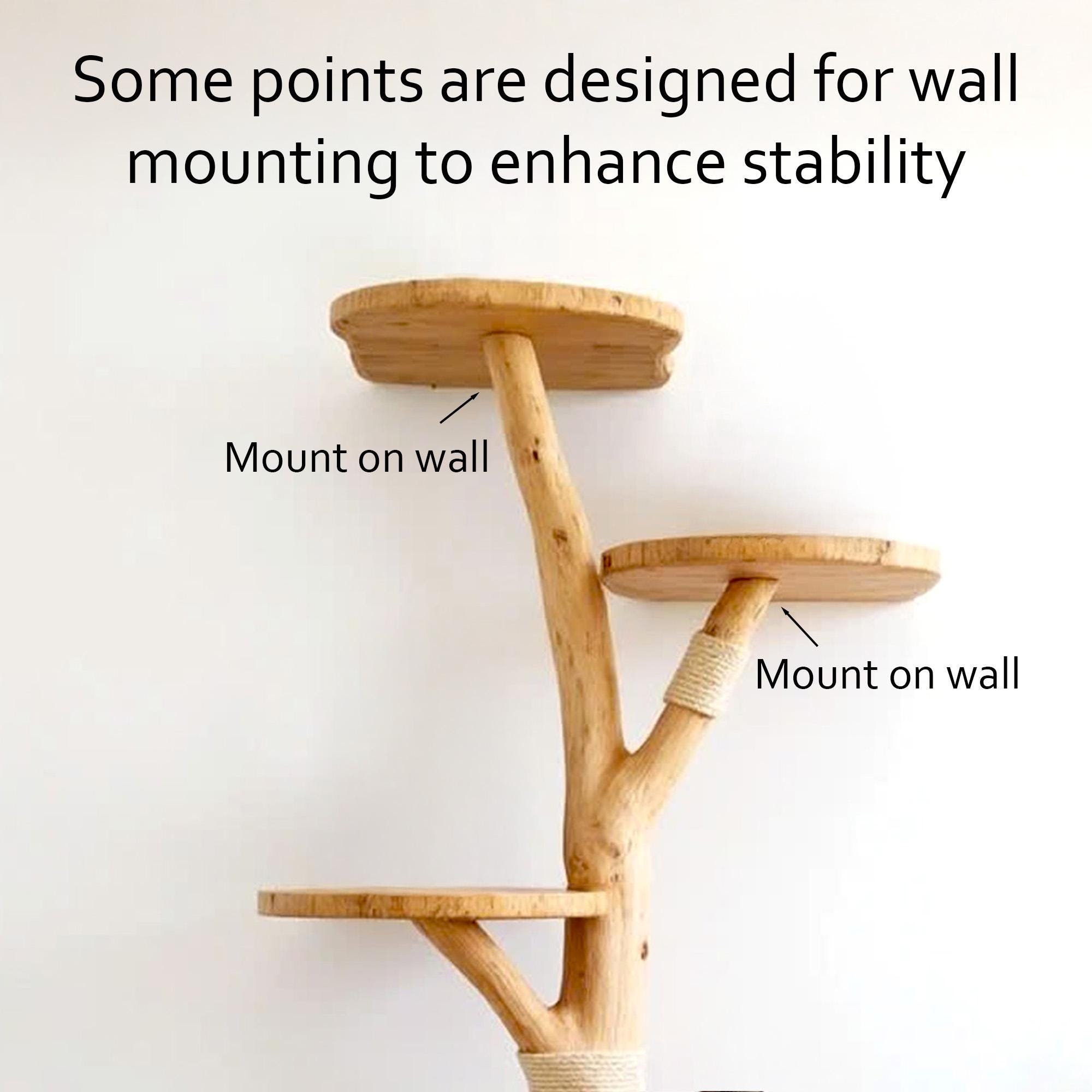 Natural Cat Tree Tower Driftwood Climbing for Large Cat Scratching Post ...