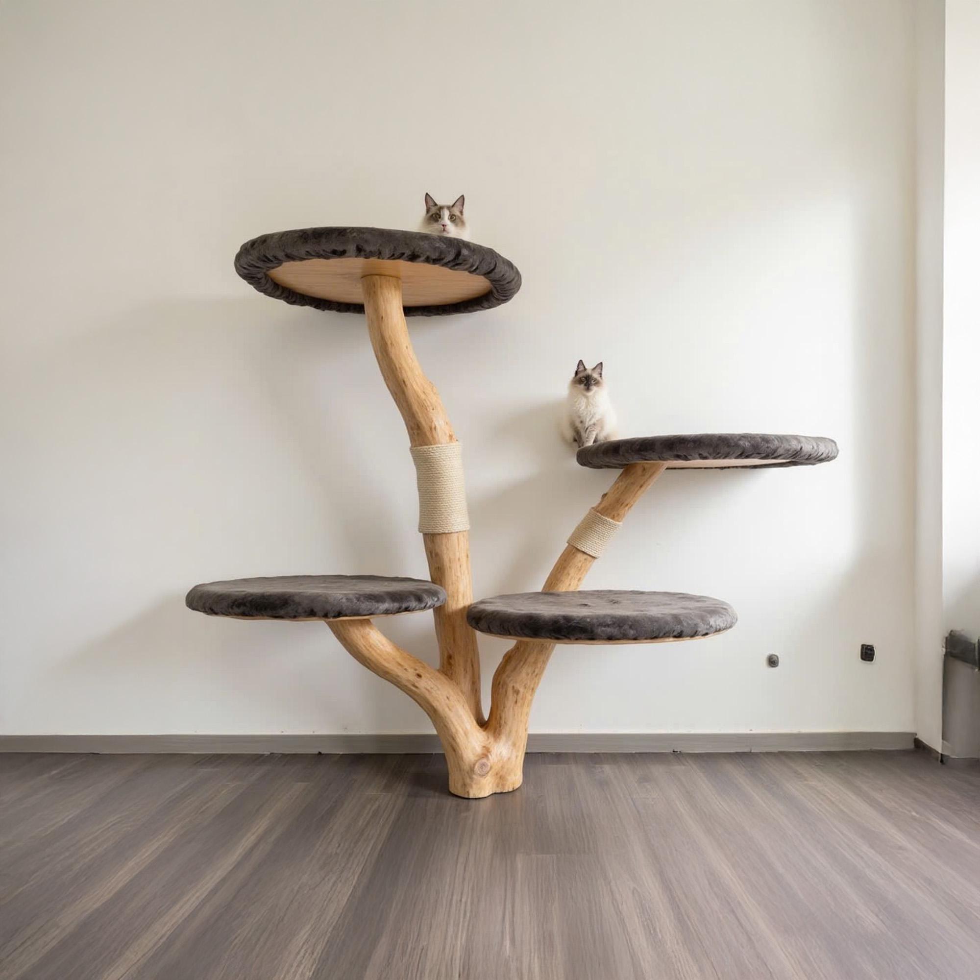 Driftwood Cat Tree Natural Wood Cat Tower for Large Cat Tower ...