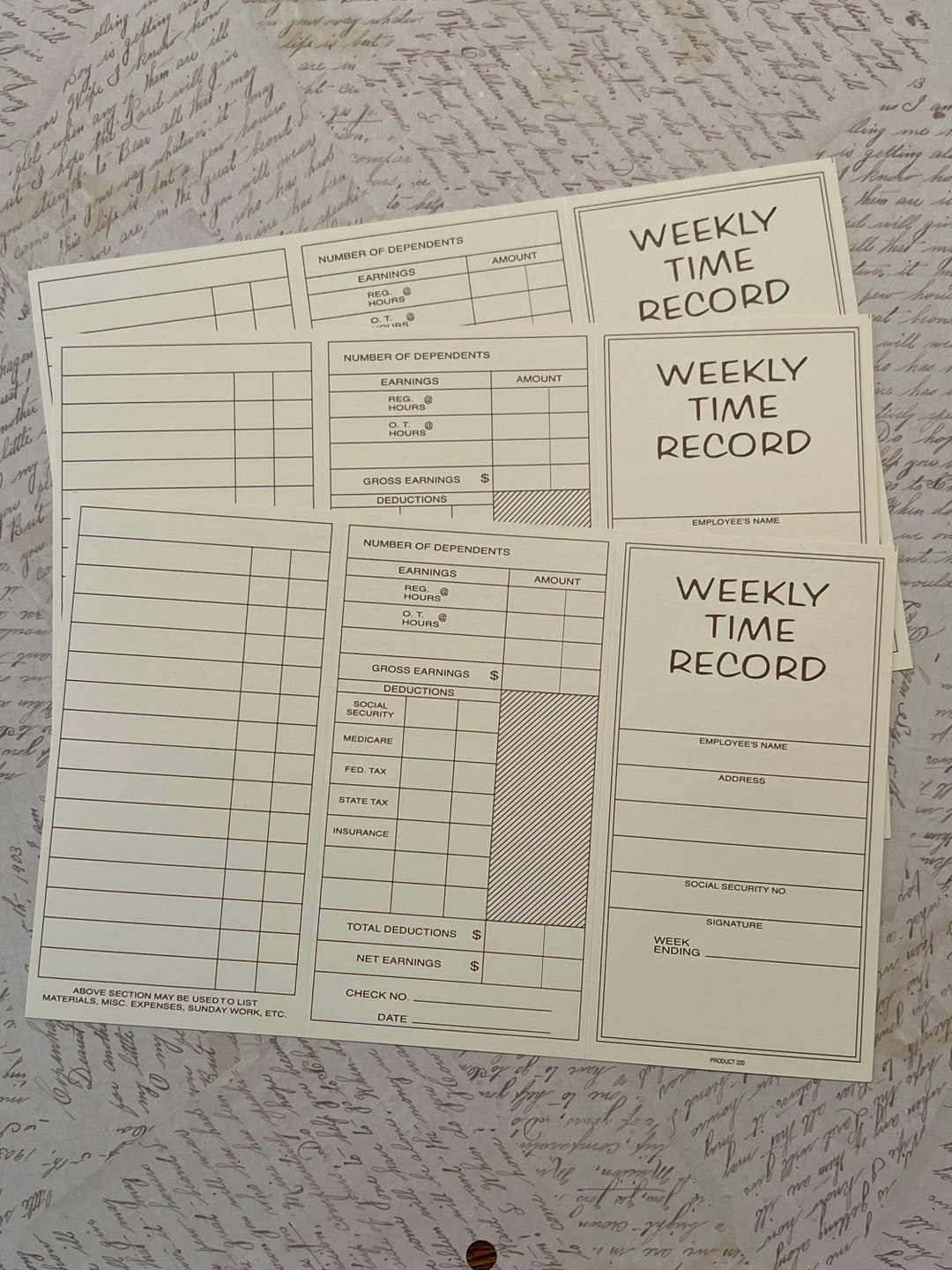 Retro Tri-fold Time Cards - Vintage Style Time Cards for Scrapbooking ...