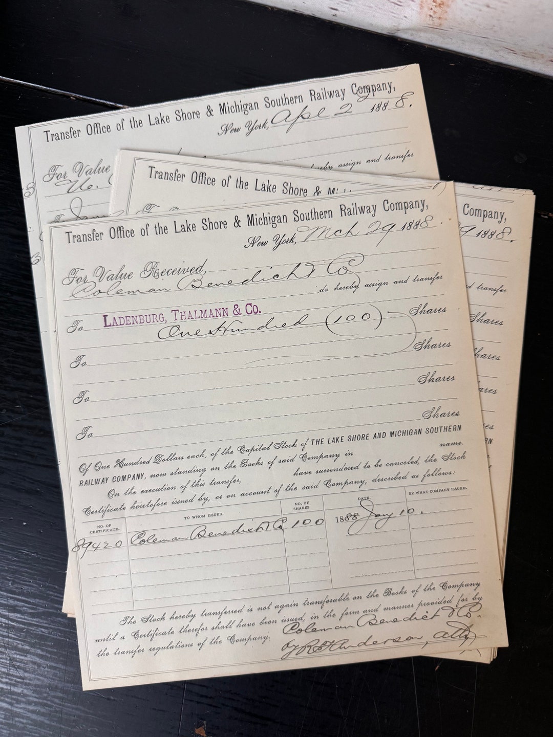 1800’s Railroad Documents - Lot of 16 - Antique Railroad Ephemera ...
