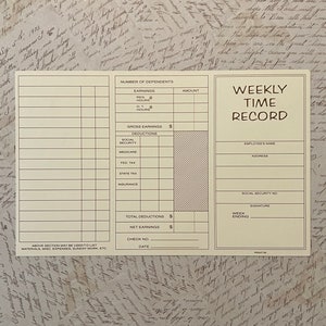 Retro Tri-fold Time Cards - Vintage Style Time Cards for Scrapbooking ...