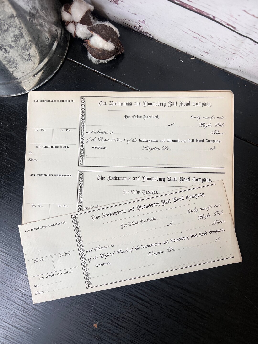 25 Antique Railroad Tranfer Reciepts - 1800’s Railroad Paper Pack ...
