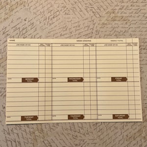 Retro Tri-fold Time Cards - Vintage Style Time Cards for Scrapbooking ...