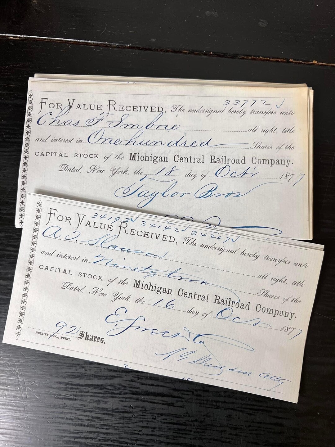 1800’s Railroad Receipts / Vintage Railroad Stock / Junk Journaling ...