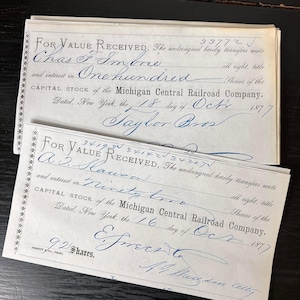 1800’s Railroad Receipts / Vintage Railroad Stock / Junk Journaling ...