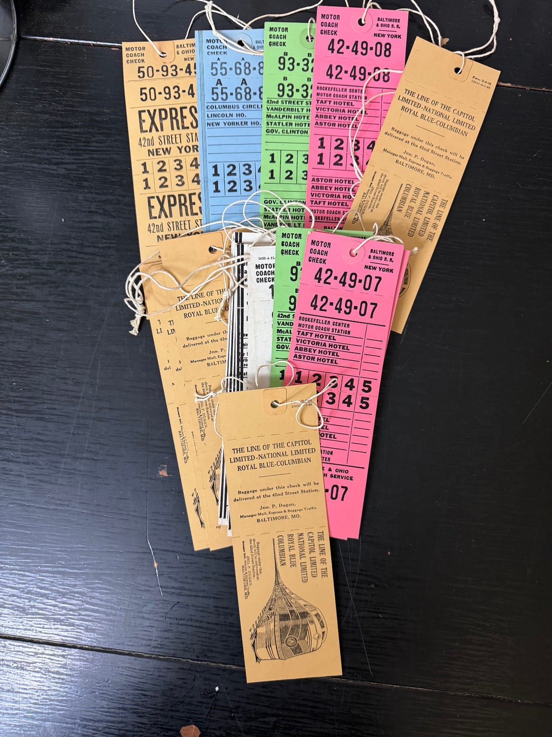 Set of 8 Vintage Railroad Tags / Vintage Railroad Ephemera / Vintage ...