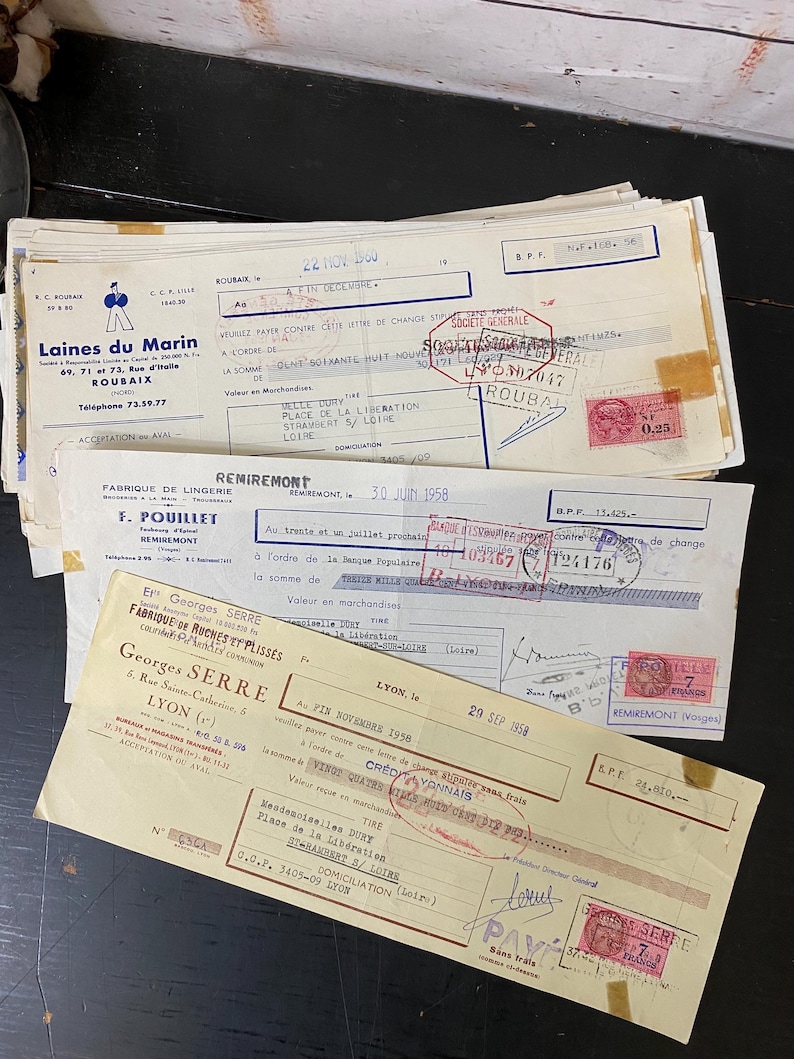 Vintage French Reciepts / Junk Journaling Ephemera / French Ephemera - Etsy