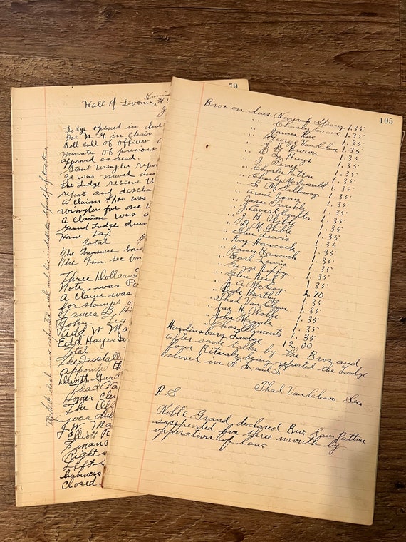 4 Large Vintage Ledger Handwritten Pages Vintage Ledger | Etsy