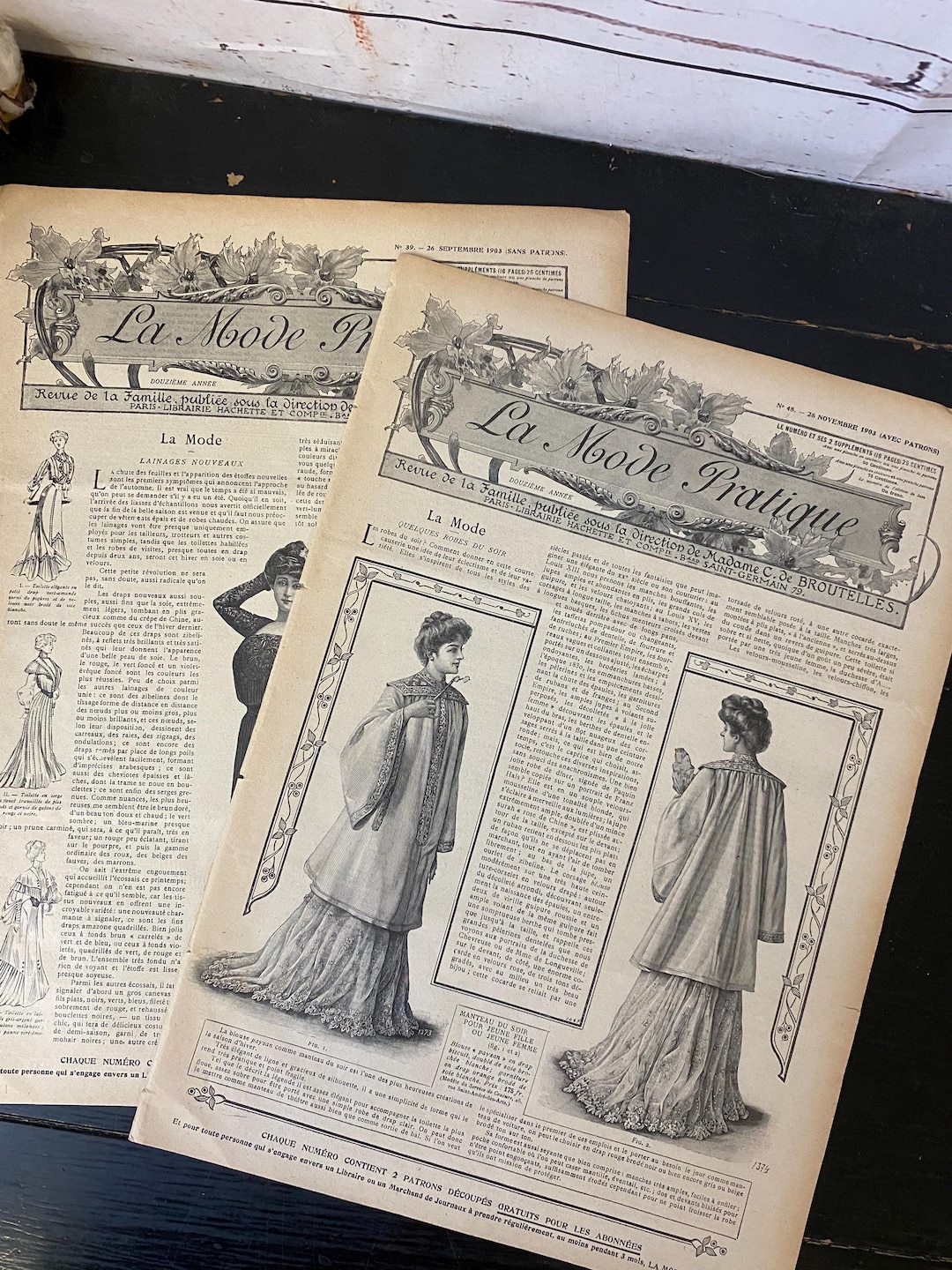 Vintage French Fashion Magazine - French Magazine - Antique Papers ...