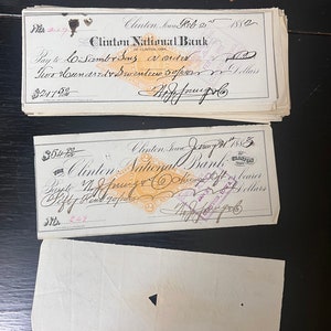 Vintage Antique 1800’s Checks- Set of 5 - Vintage Ephemera Junk Journal ...