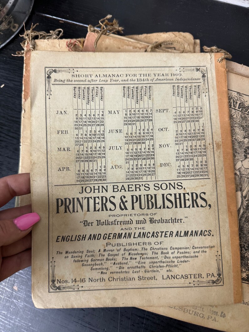 Antique Almanac - Junk Journal Supplies - Vintage Ephemera - Etsy