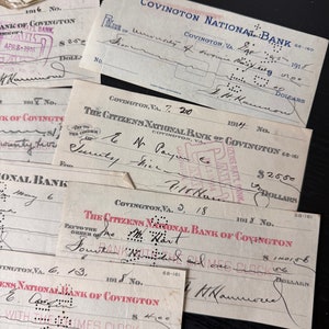 Vintage Antique Checks - Set of 12 - Antique Ephemera Junk Journal ...