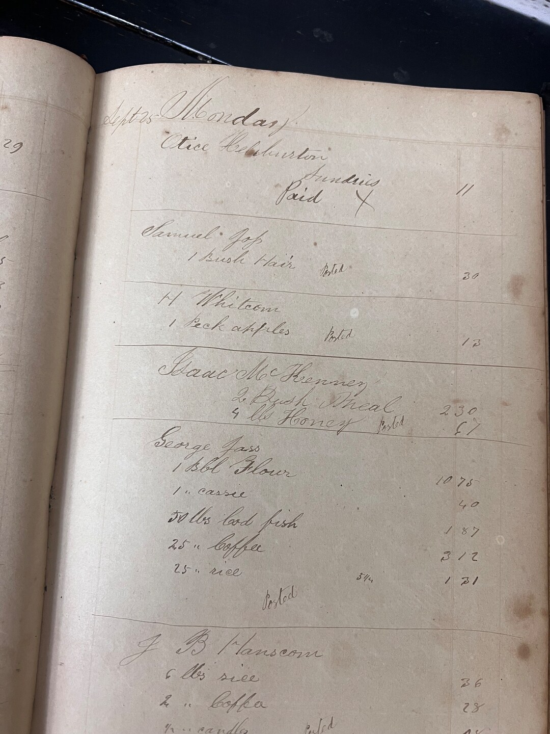 Antique Ledger Pages - 1800’s Ledger Paper Pack - Junk Journal Supplies ...