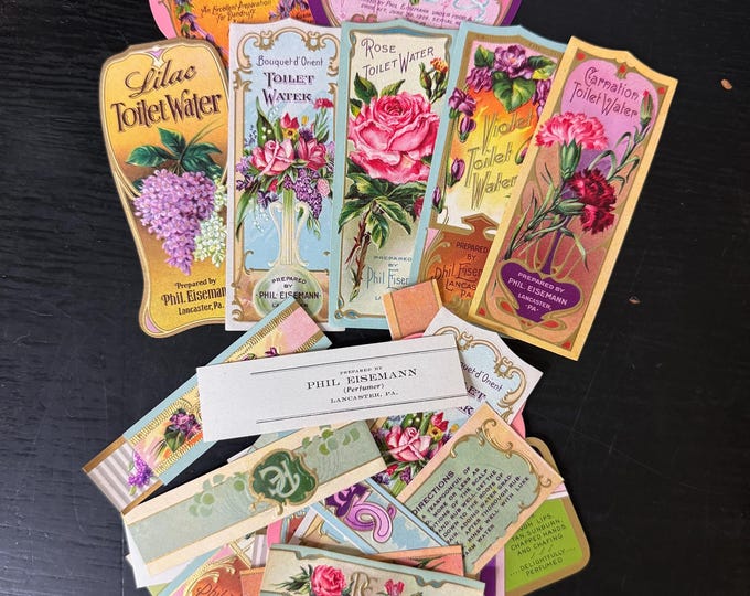 Vintage Pretty Flower Labels / Junk Journaling Ephemera / Floral ...