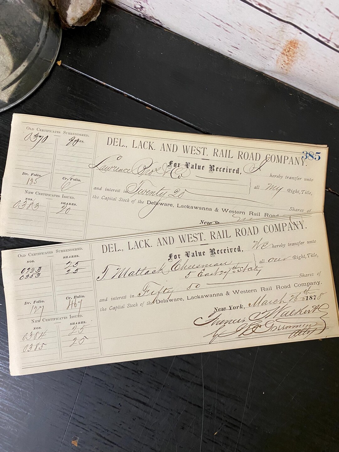 10 Antique Railroad Tranfer Bonds - 1800’s Railroad Paper - Junk ...