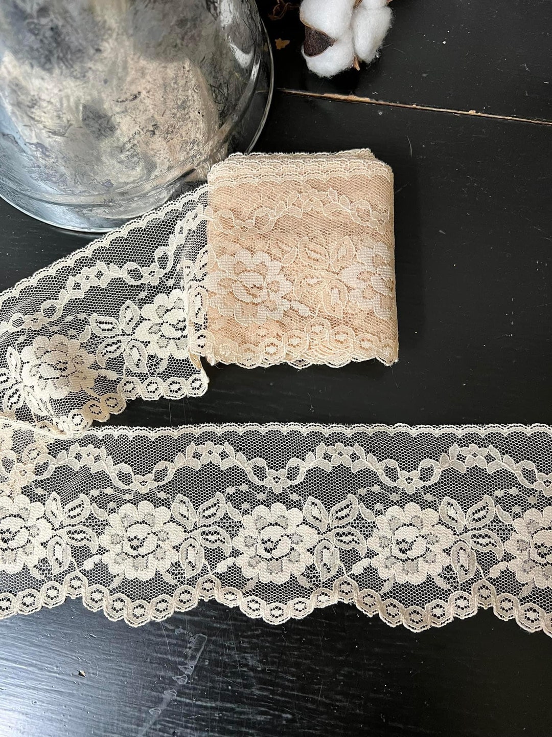 Pink Lace Trim, 3.5 Wide Lace, Decorative Lace Trim, Craft Supplies ...