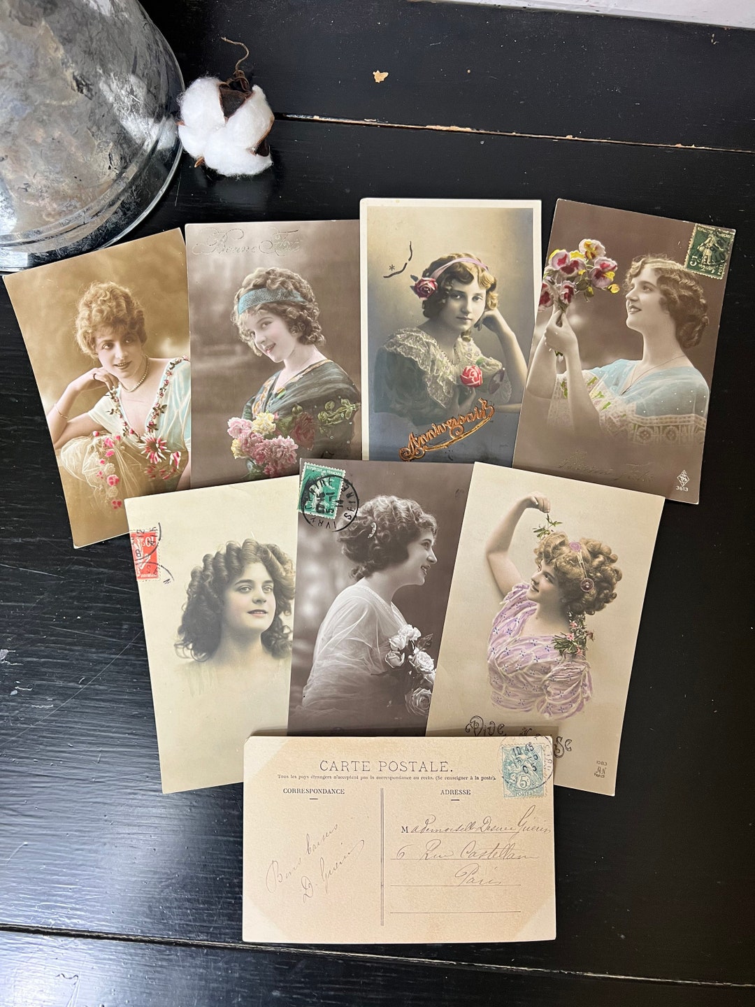 Antique French Women Postcards - Vintage French Postcards - Junk ...