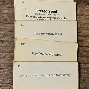Vintage English Vocabulary Cards - Set of 10 - Etsy