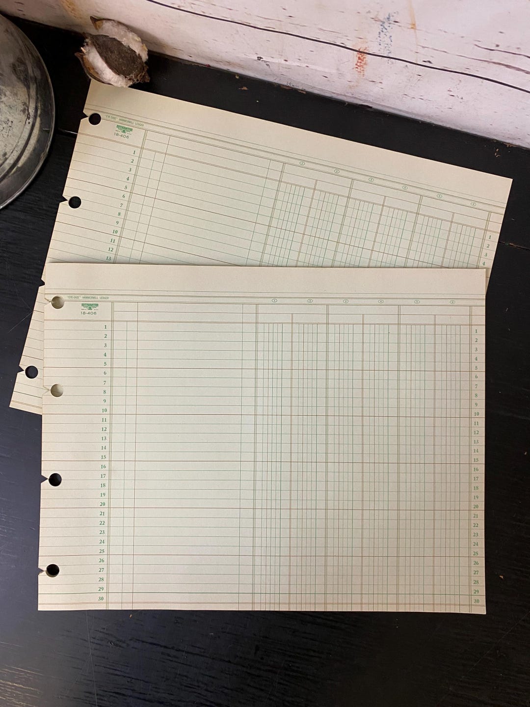 16 Vintage Ledger Pages - Ledger Paper Pack - Junk Journal Supplies ...