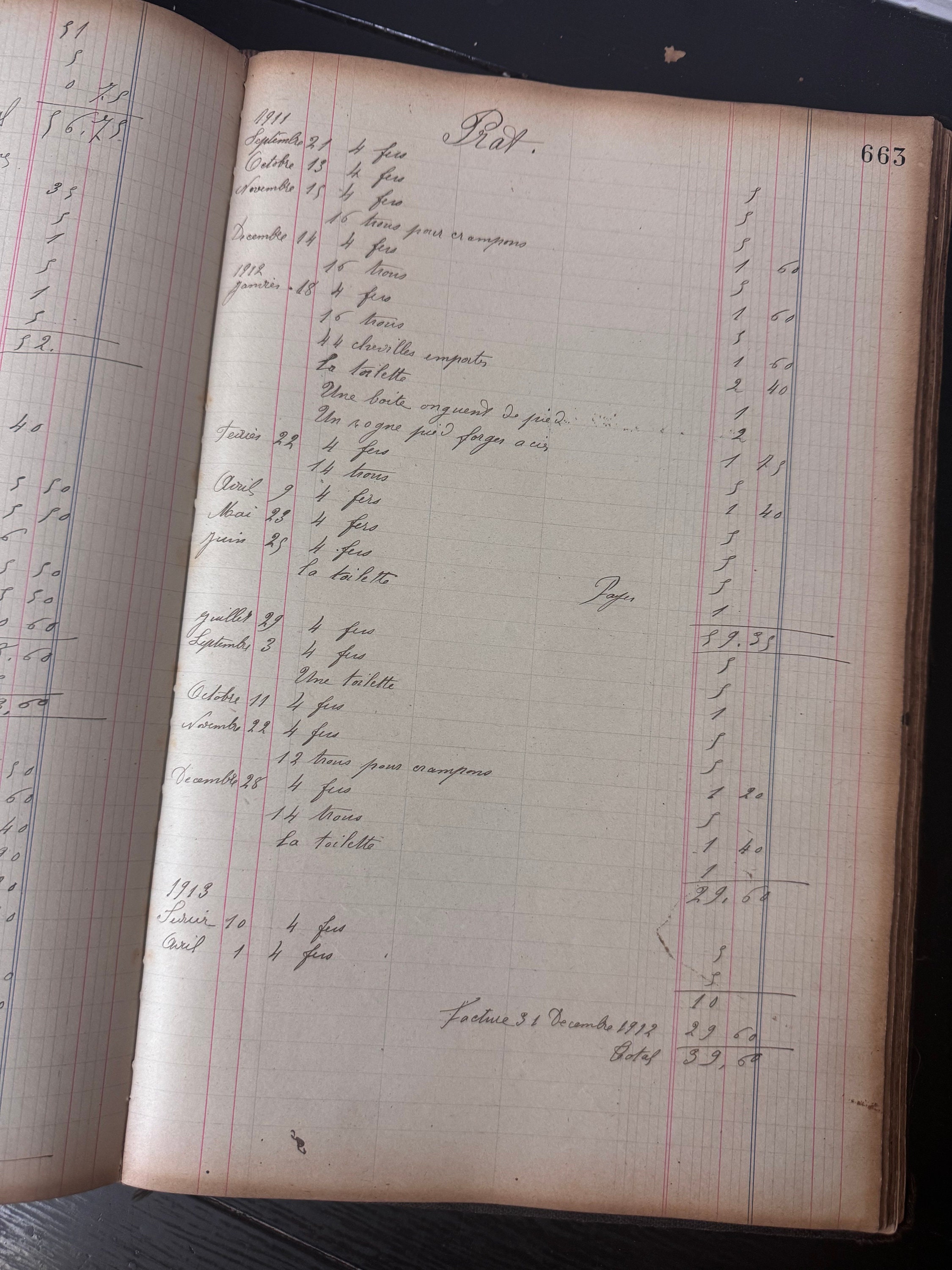 Antique French Ledger Pages / Vintage French Paper / French Junk ...