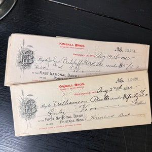 Vintage Antique Checks / Set of 16 / Antique Ephemera Junk Journal ...