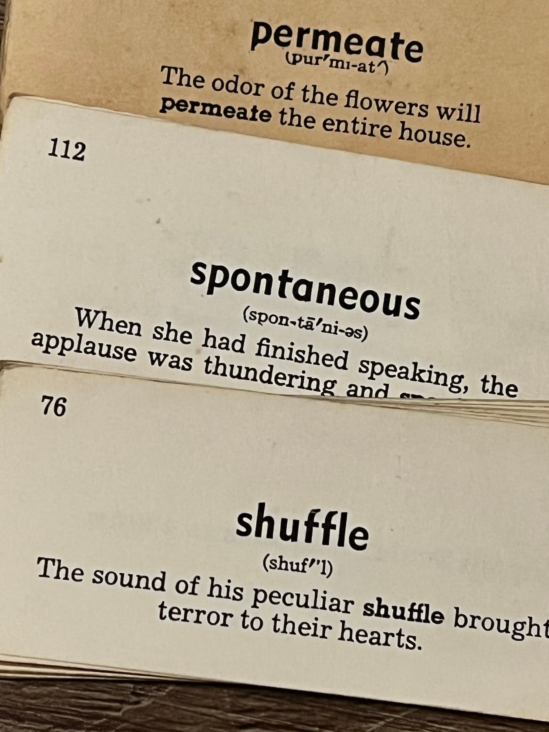 Vintage English Vocabulary Cards - Set of 10 - Etsy