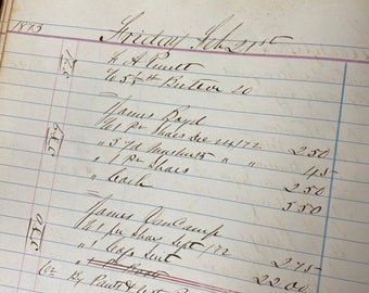 14 Antique Ledger Pages - 1800’s Ledger Paper Pack - Junk Journal ...