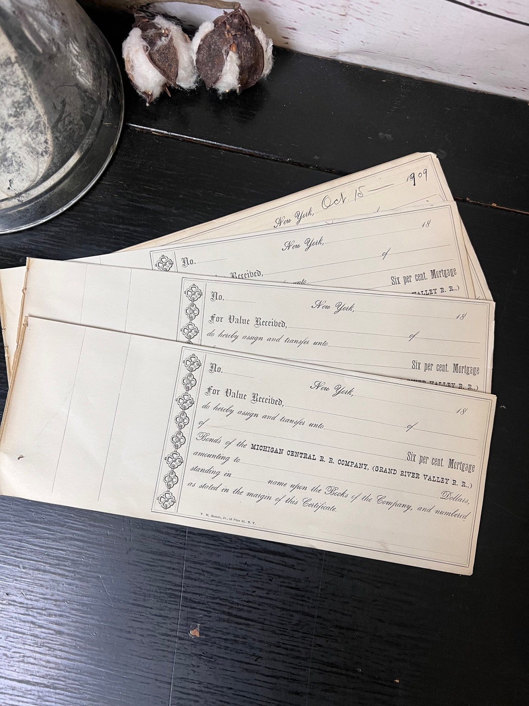 1800’s Railroad Bond Documents / Lot of 12 / Vintage Railroad Ephemera ...