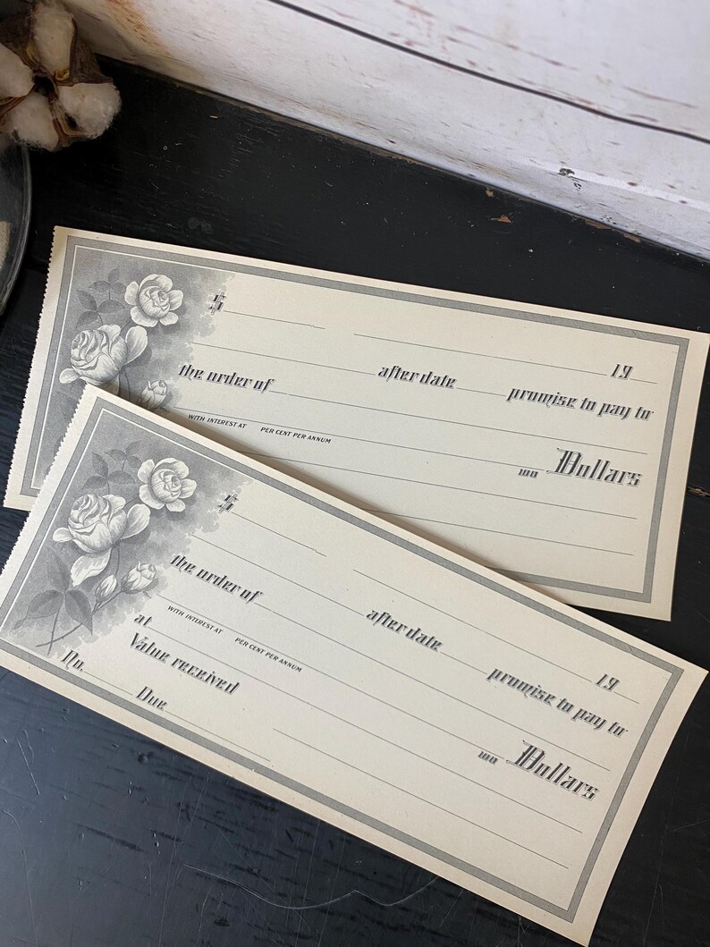 Vintage Antique Checks Set of 8 - Vintage Ephemera Junk Journal ...
