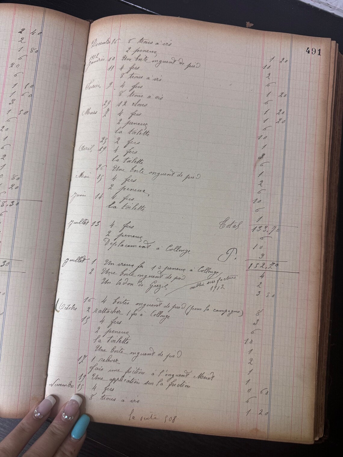 Antique French Ledger Pages / Vintage French Paper / French Junk ...