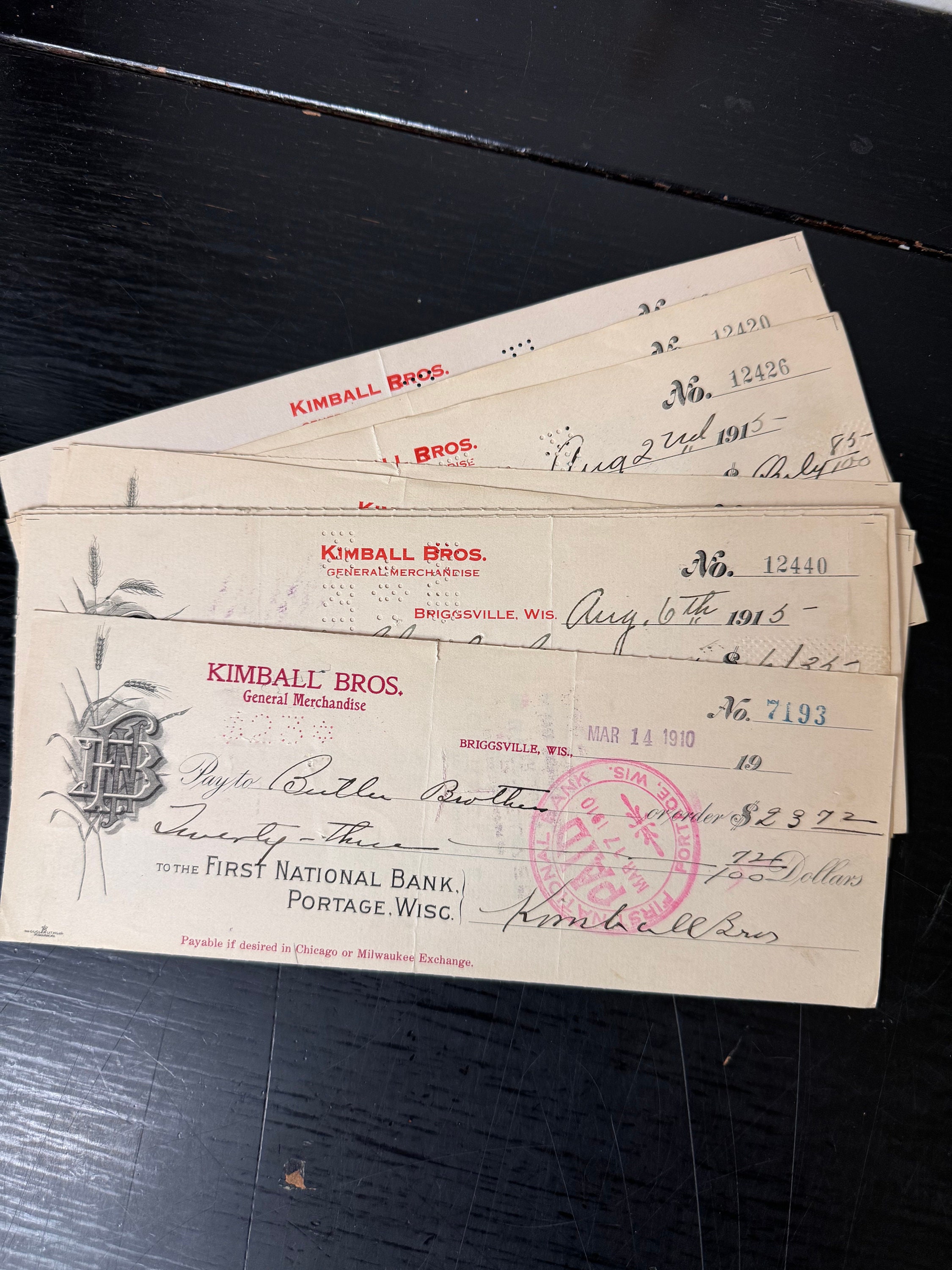 Vintage Antique Checks / Set of 16 / Antique Ephemera Junk Journal ...