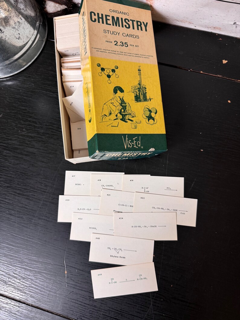 Vintage Chemistry Vocabulary Cards Set of 25 - Etsy