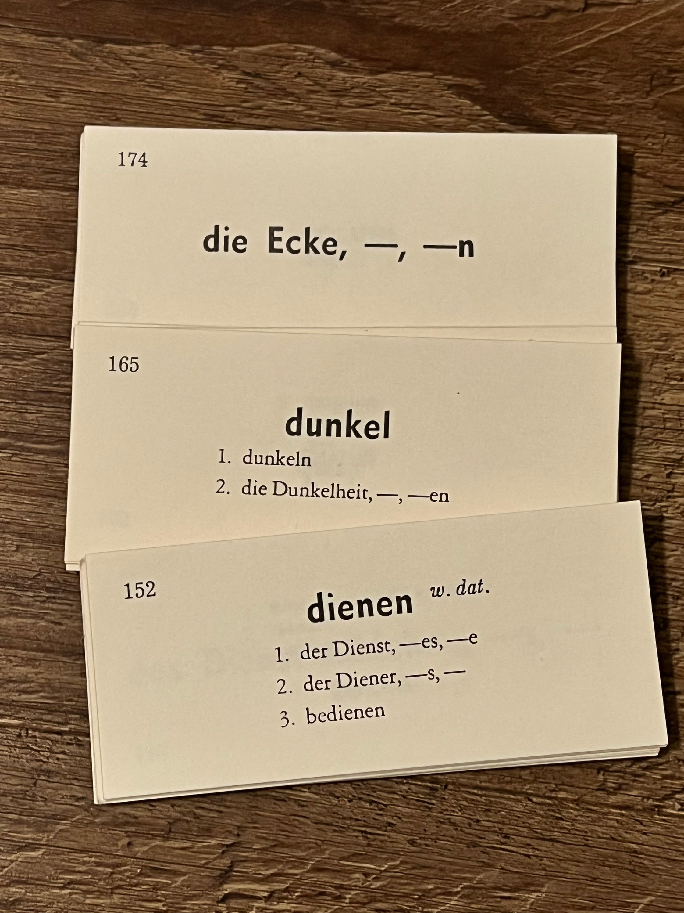 Vintage German Vocabulary Cards - Set of 10 - Etsy