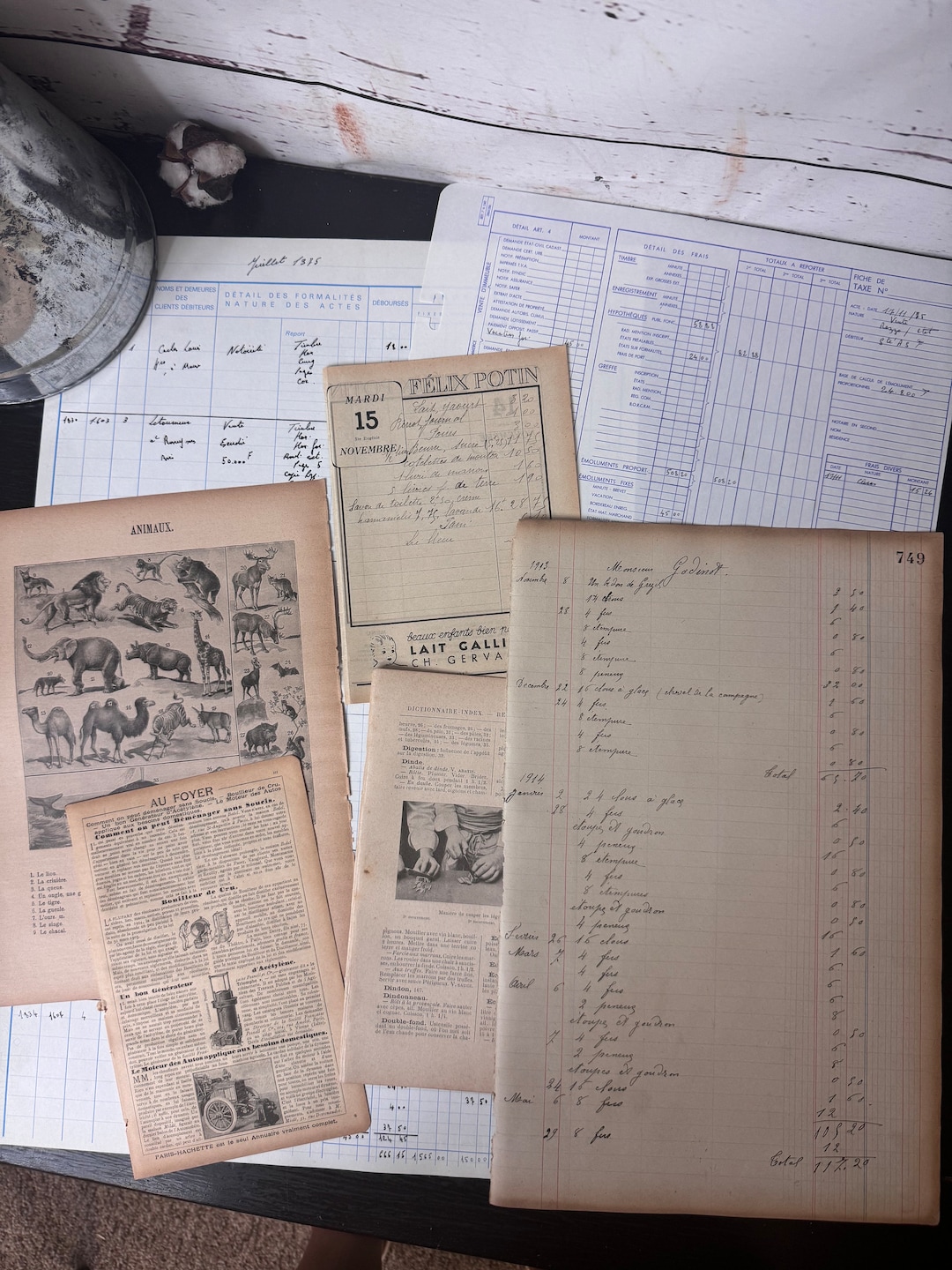 Antique French Book Pages / Vintage French Paper / French Junk Journal ...