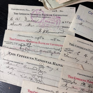 Vintage Antique Checks - Set of 12 - Antique Ephemera Junk Journal ...
