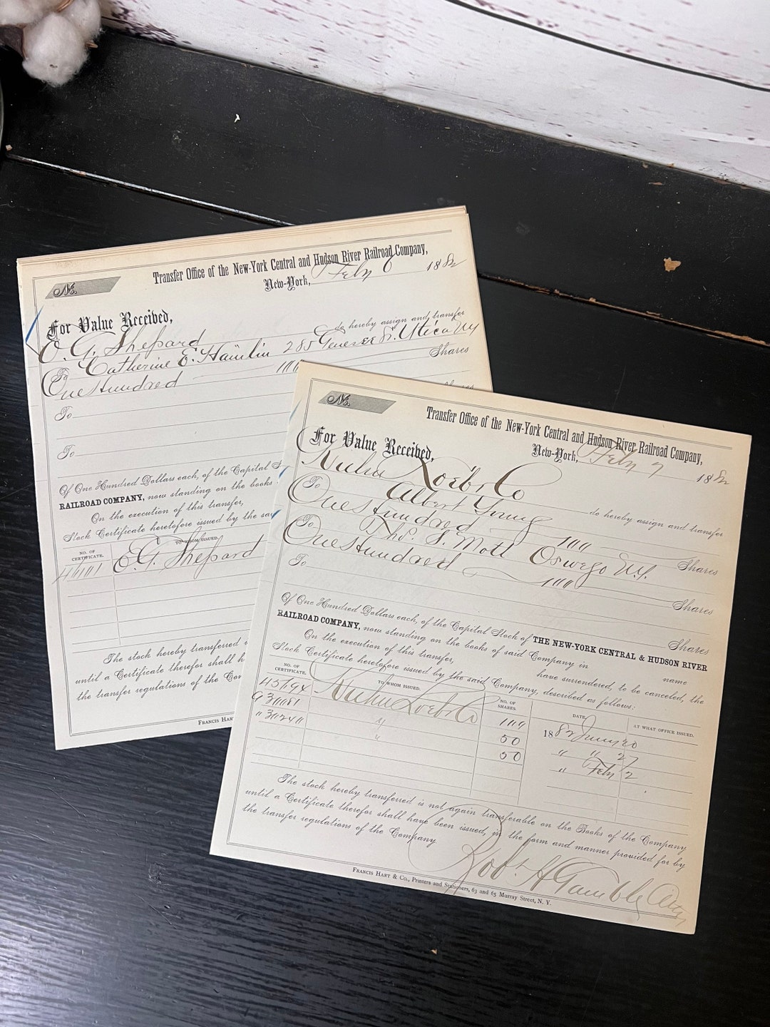 1800’s Railroad Documents / Lot of 8 / Vintage Railroad Ephemera / Junk ...