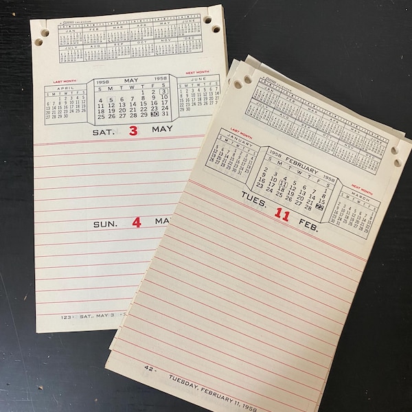 1958 Calendar - Etsy